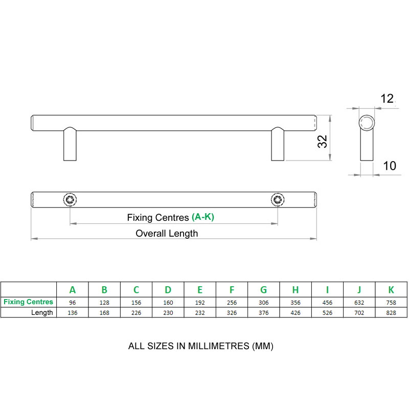 CH401 Popular Solid T-Bar Style Pull Handle for Cabinets - Handlestore