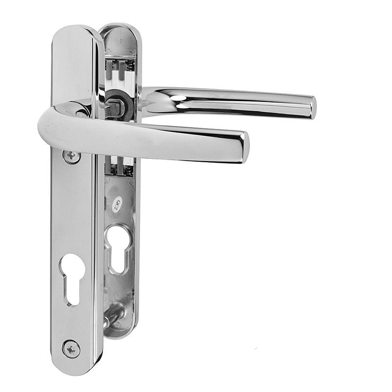 92 PZ Short Plate uPVC Door Handle, 122mm Fixing Centres | HandleStore