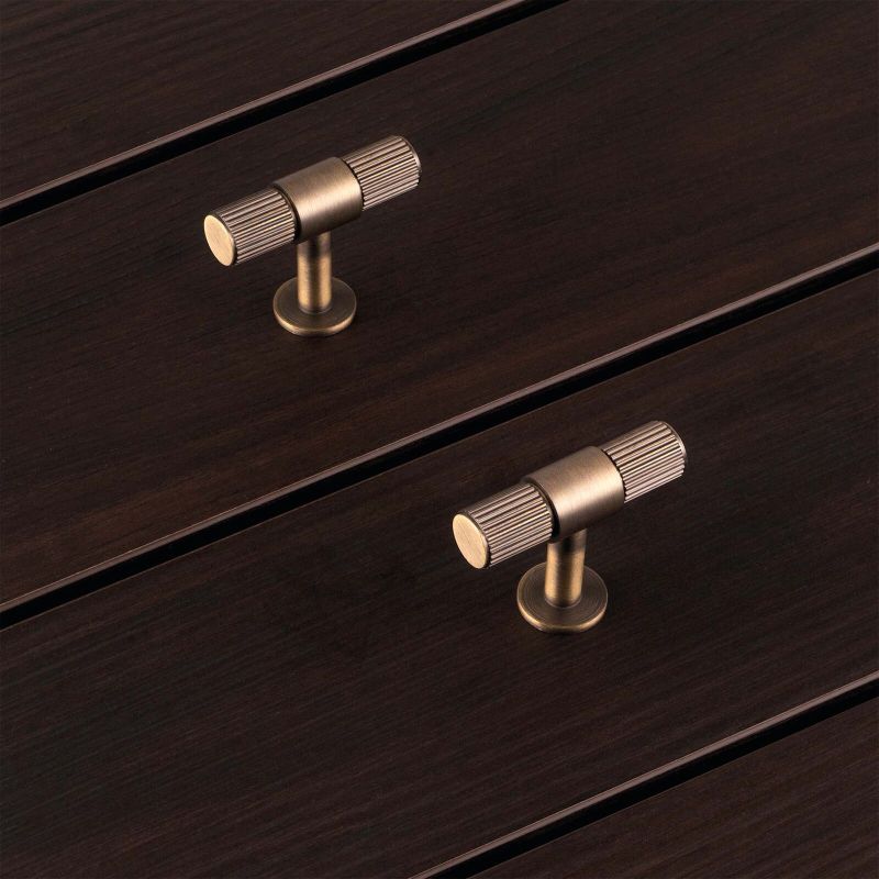 Solid Brass Lined T Pull Cabinet Knob – Industrial Style | HandleStore