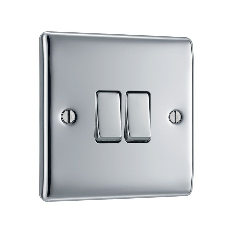 LS02 Double Light Switch | Screw Plate 2 Gang | HandleStore.com