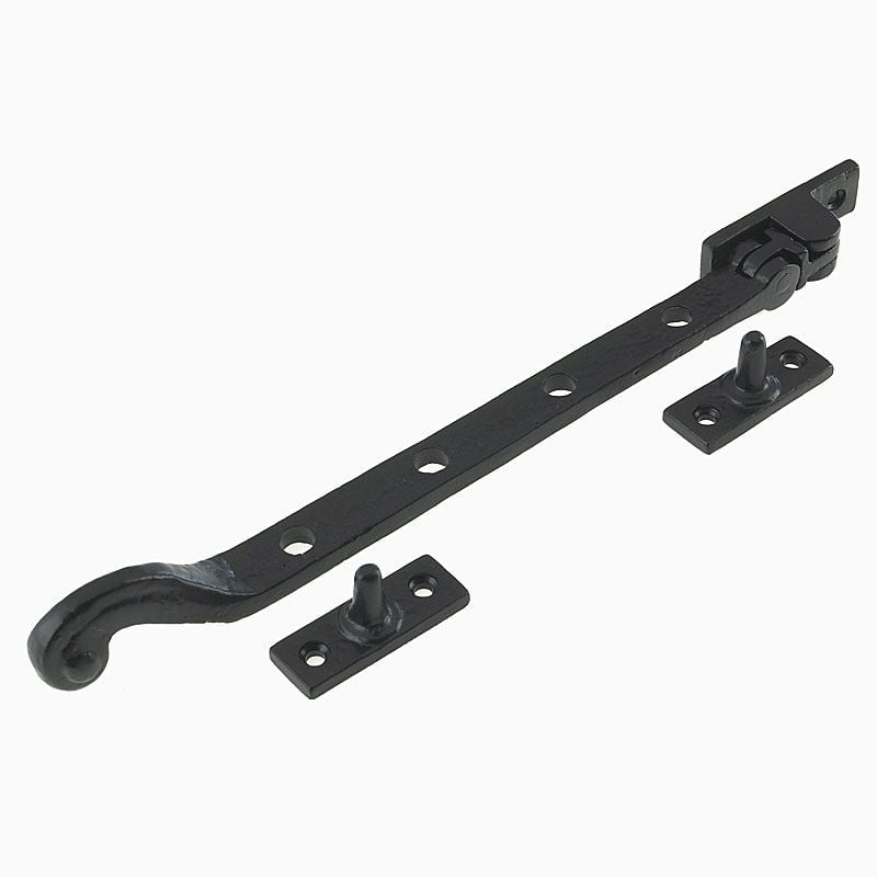 Traditional Window Stay - Black Antique Period Plume - HandleStore