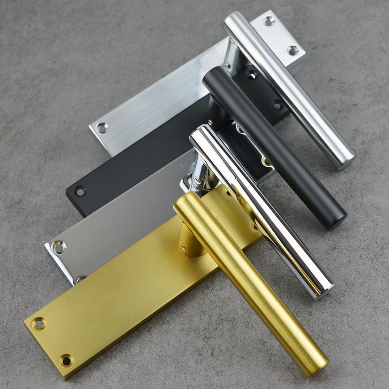 Z740 | T-Bar Lever Backplate Latch Door Handles | HandleStore.com