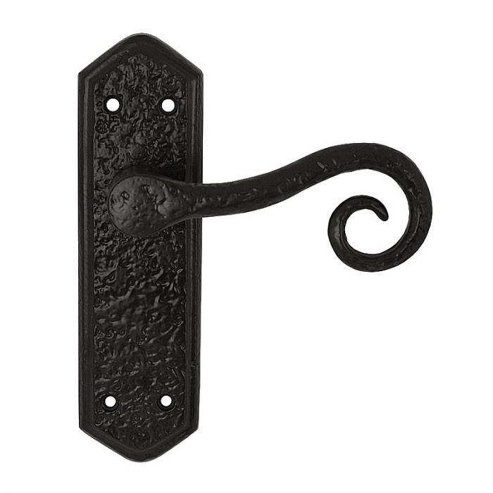Black Monkey Tail Latch Door Handle - HandleStore.com