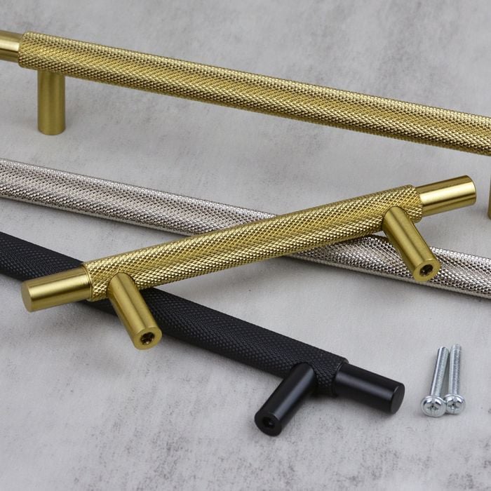 CH445 T Bar Pull Handles | Black, Satin Brass and Chrome | HandleStore