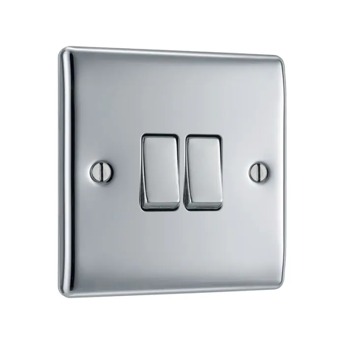 Electrical 2 Gang Plate MC522 BG Metal Clad 13A 2 Gang Switched Socket