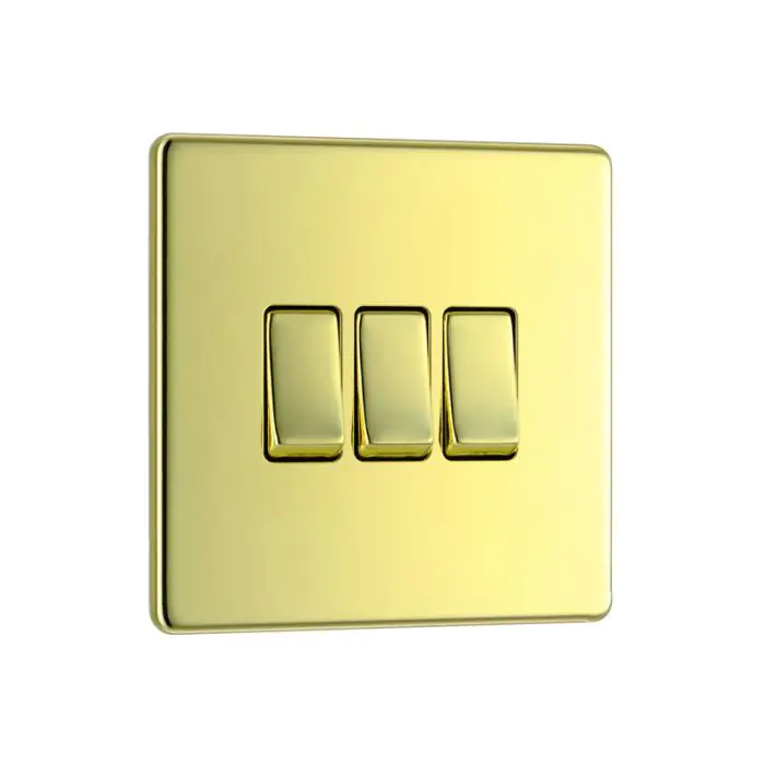 gold screwless light switch