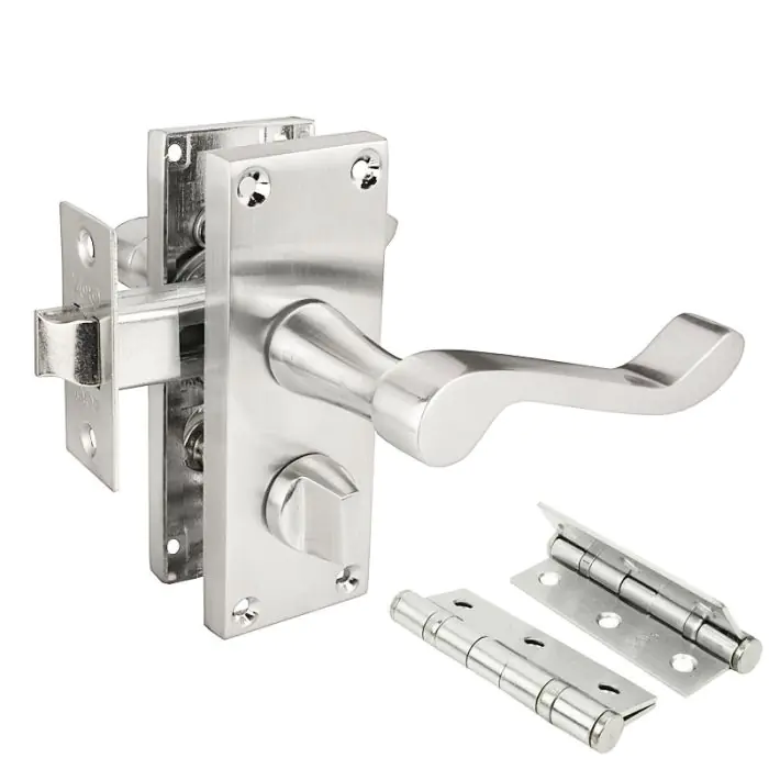 chrome lockable door handles