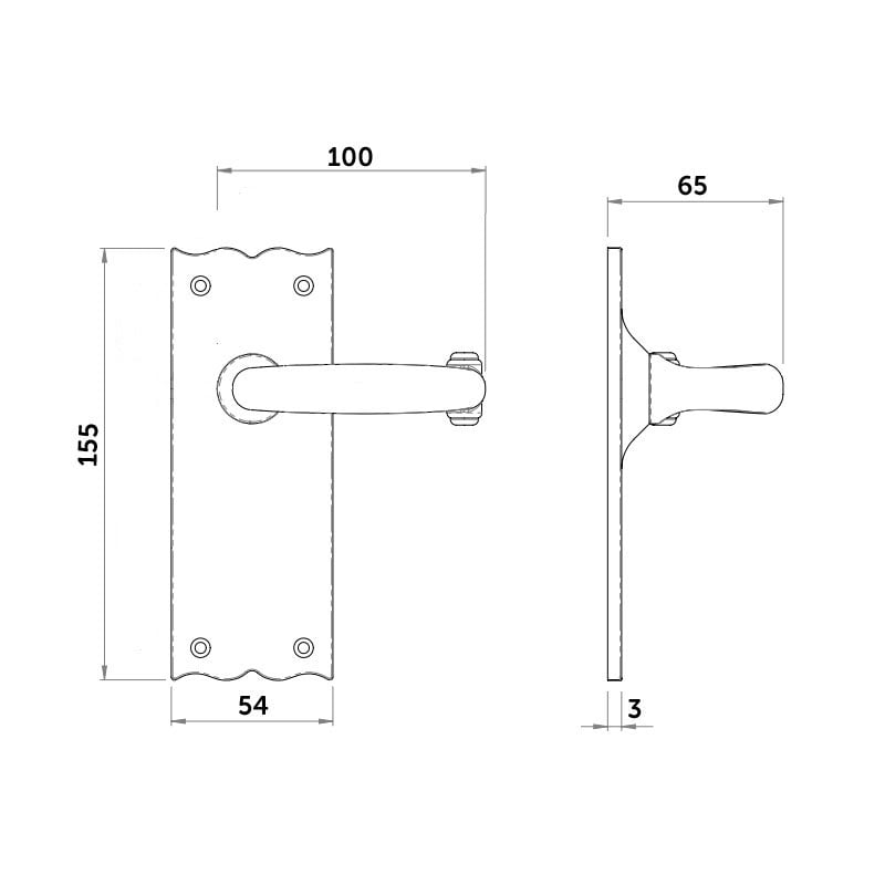 Z136 Regal Black Antique Traditional Latch Door Handle | HandleStore.com